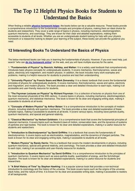 The Top 12 Helpful Physics Books For Babes To Understand The Basics By Tom Eastwood Issuu