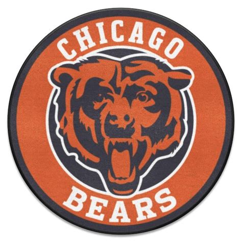 Fanmats Nfl Chicago Bears Navy 2 Ft X 2 Ft Round Area Rug 17954 The