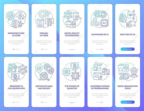 Set Of Mobile App Screens Featuring Blue Gradient Macro Trends For