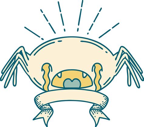 Banner With Tattoo Style Crying Spider 39918593 Png