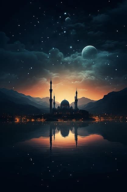 Premium Ai Image Modern Islamic Mosque Masjid Background