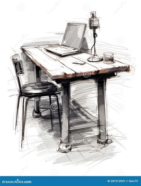 Professional Desktop Sketch Stock Illustration Illustration Of