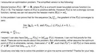 Conditions Of Convergence Of Convex Optimization Stack Overflow