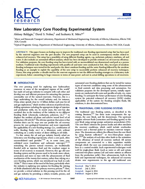 Pdf New Laboratory Core Flooding Experimental System