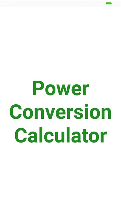 Power Conversion Calculator Apk Pour Android Télécharger
