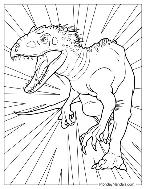 Coloring Pages Of The Indominus Rex Roaring 2025