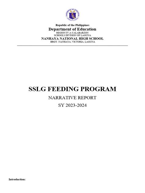 Sslg Feeding Program Pdf