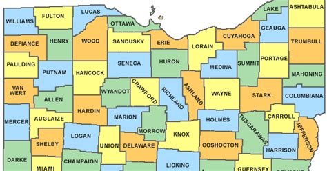 Printable County Map Of Ohio