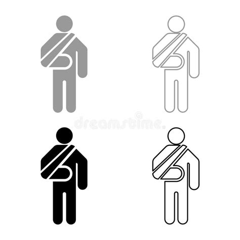Man With Broken Arm Hand Gypsum Injured Stick Using Sticks Person