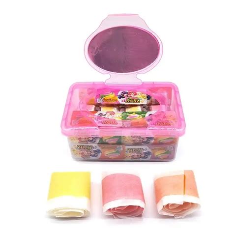 Halal Wholesale Gummy Sweet Fruit Roll Ups Soft Sweet Roll Up Candy