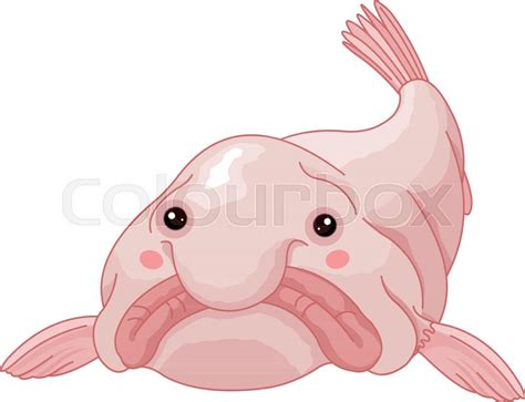Illustration Of Cute Blob Fish Stock Vector Colourbox