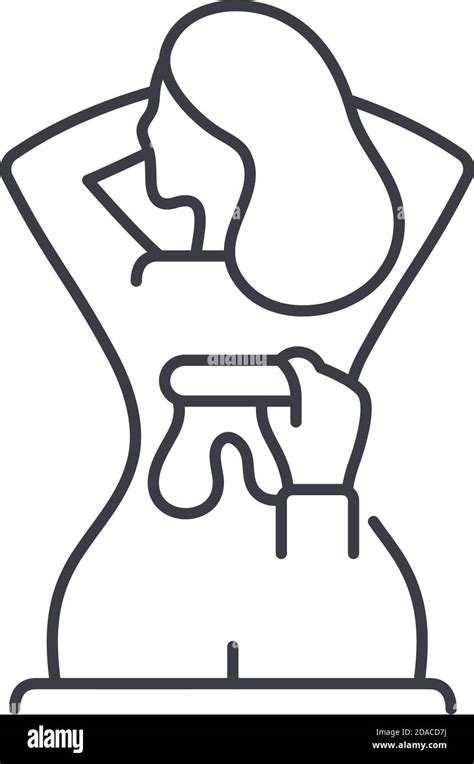 Back Waxing Icon Linear Isolated Illustration Thin Line Vector Web