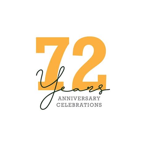 72주년 기념 로고 디자인 벡터 Eps10 프리미엄 벡터
