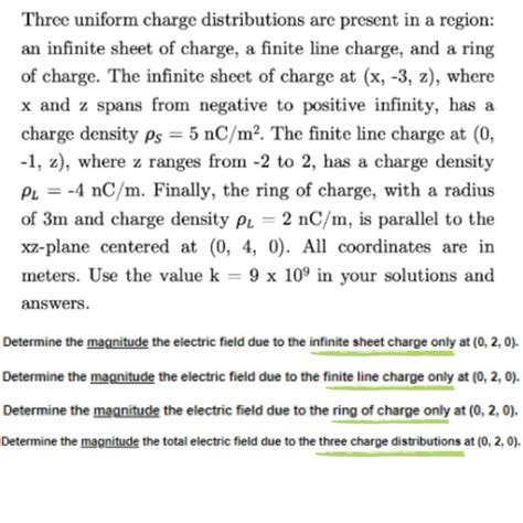 solved three uniform charge distributions are present in a