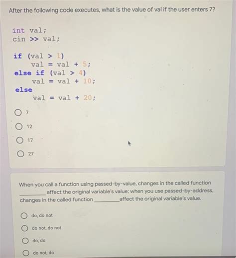 Solved After The Following Code Executes What Is The Value