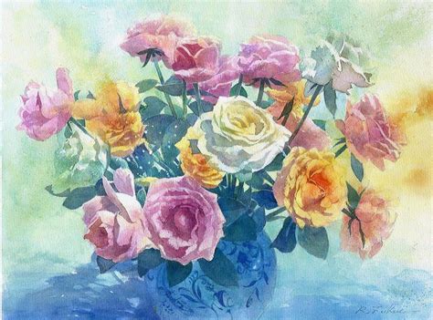 個展が本日29日から始まります 福井良佑の水彩画 Watercolor Terrace バラのアート 花 水彩画 水彩 花
