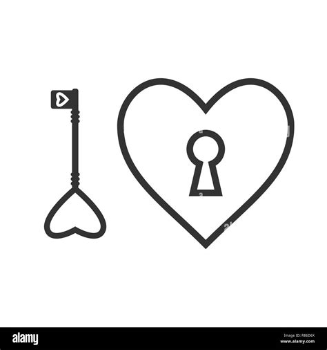 Heart With Keyhole Drawing