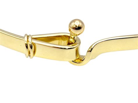 Tiffany And Co Polished 18 Karat Yellow Gold Hook And Eye Bangle