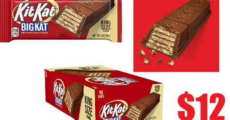 16 Packs Of King Size Kit Kat Candy Bar Milk Chocolate Covered Crisp