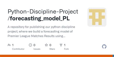 Github Python Discipline Project Forecasting Model Pl A Repository