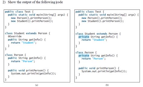 Solved 4 Show The Output Of Following Program 1 Public