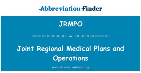 Jrmpo Stands For Joint Regional Medical Plans And Operations