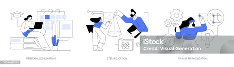 현대 학습 추상적 인 개념 벡터 일러스트레이션 개인화에 대한 스톡 벡터 아트 및 기타 이미지 개인화 학습 3차원 형태