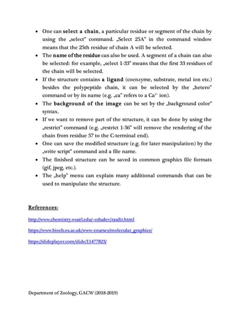 Protein Structure Visualization Tools Rasmol Docx