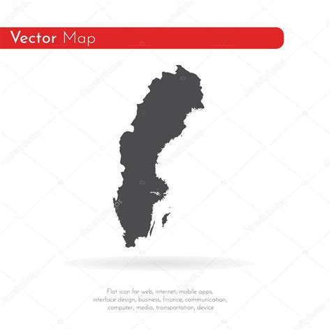 Mapa vectorial Suecia Ilustración vectorial aislada Negro sobre fondo