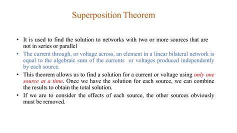 Superposition Theorem PPTX Computer Networking Computing