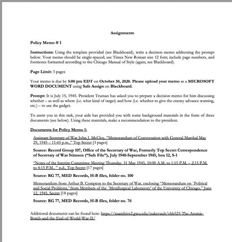 Policy Memo Assignment Highly Nriched