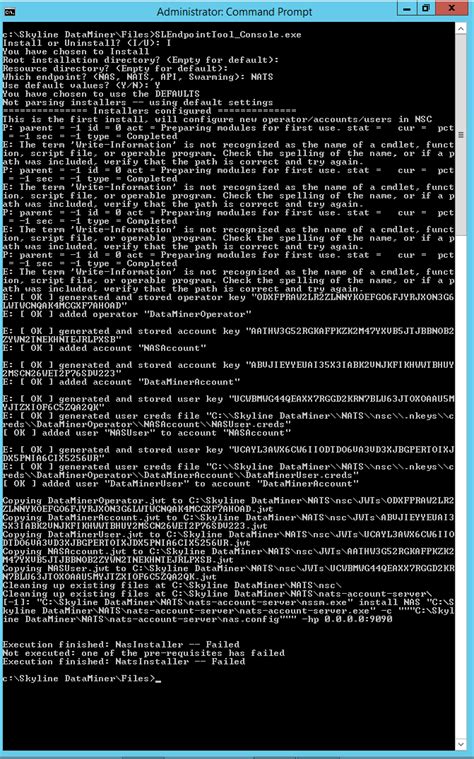 Failing To Install Nats Dataminer Dojo