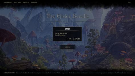 Booted From Server Elder Scrolls Online