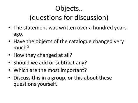 catalogue objective purpose functions pptx