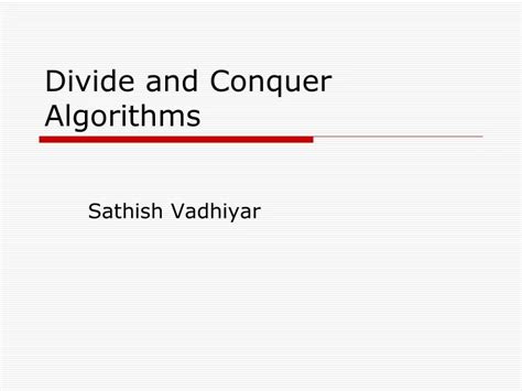 Ppt Parallel Tridiagonal Systems Divide And Conquer Algorithms