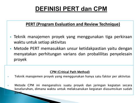 Manajemen Konstruksi Teknik Manajemen Proyek Pert Dan Cpm Ppt