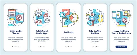 Ways To Break Social Media Addiction Onboarding Mobile App Screen Detox Walkthrough 5 Steps