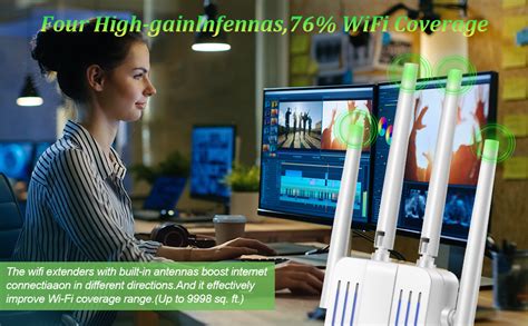 Wifi Extender Signal Booster For Home Internet Repeater Range Covers Up To 9995 Sq