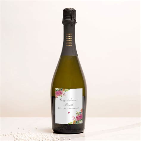 Personalised Prosecco - Floral It's Time To Celebrate | Getting Personal