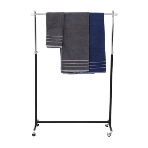 ราวแขวนผ้าปรับระดับได้ 100 5x41x184cm สีดำ Plim