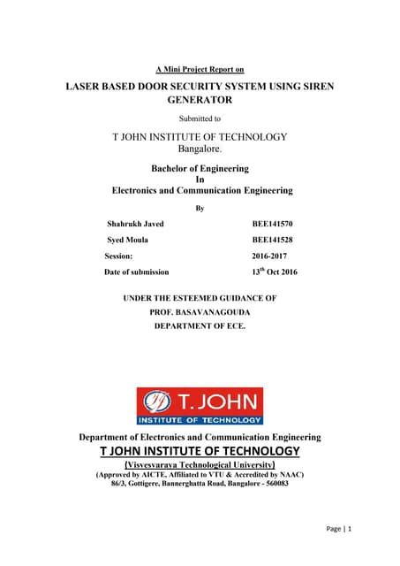 Laser Security System Pptx