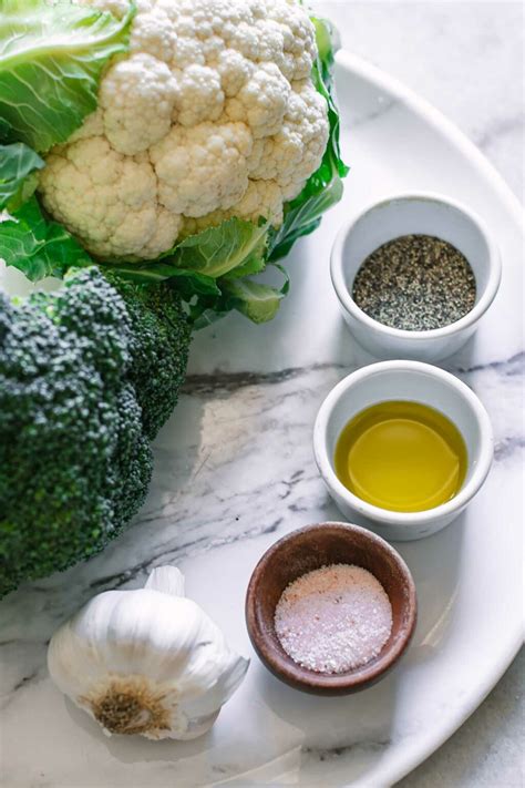 Roasted Cauliflower And Broccoli ⋆ 5 Ingredients 30 Minutes