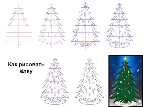 Ёлка 2019 рисунок карандашом 🖌 Рисунки карандашом поэтапно