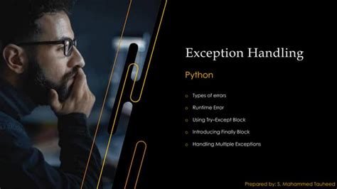 Exception Handlingand Error Handling In Python Pptx