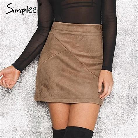 Vintage Suede Pencil Mini Skirt Ladiesfashion Miniskirt Skirt Suede