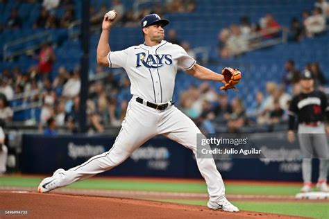 Yonny Chirinos Of The Tampa Bay Rays Delivers A Pitch To The News