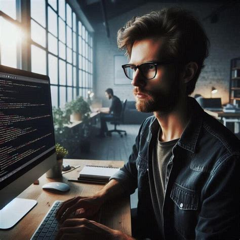 Web Developer At Work Premium Ai Generated Image