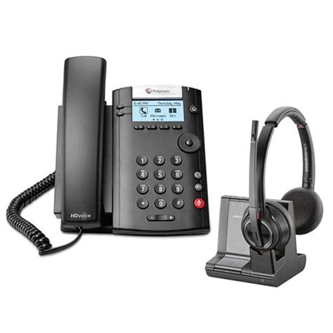 Polycom Vvx 201 Corded Voice Over Ip Phone With Savi W8220 Wireless