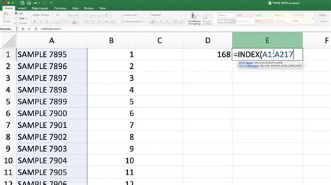 Selecting Random Samples From A List Using Randbetween And Index