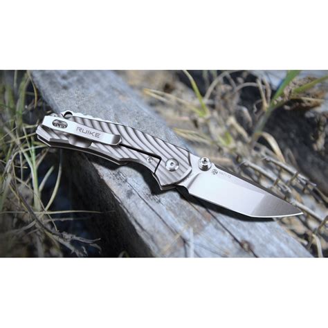 RUIKE - RKEM671TZ - M671-TZ Framelock Knife - 154CM Titanium - Grey ...